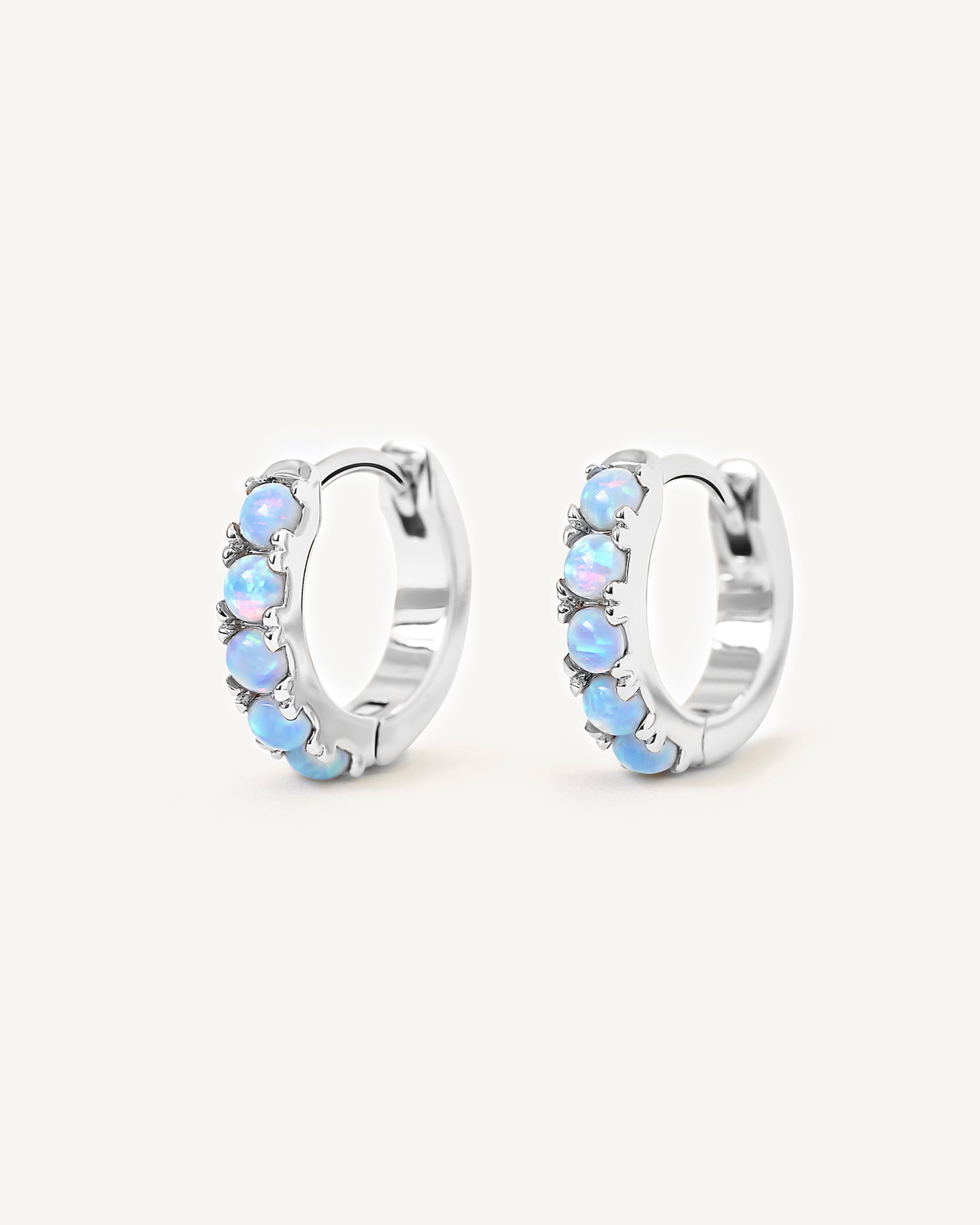 Blue Opal Huggie Hoop Earrings – Monday Monarch