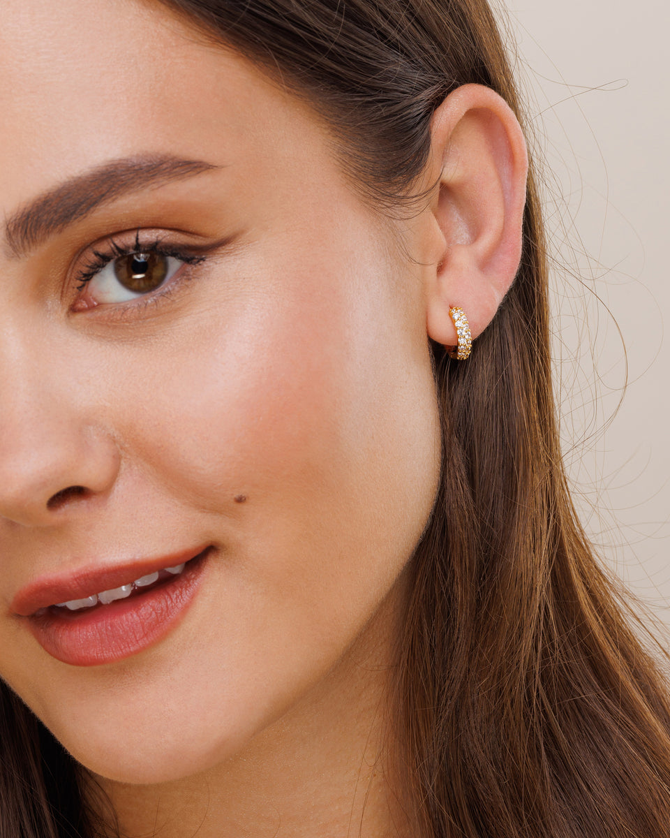 Glitter Crystal Hoop Earrings – Monday Monarch